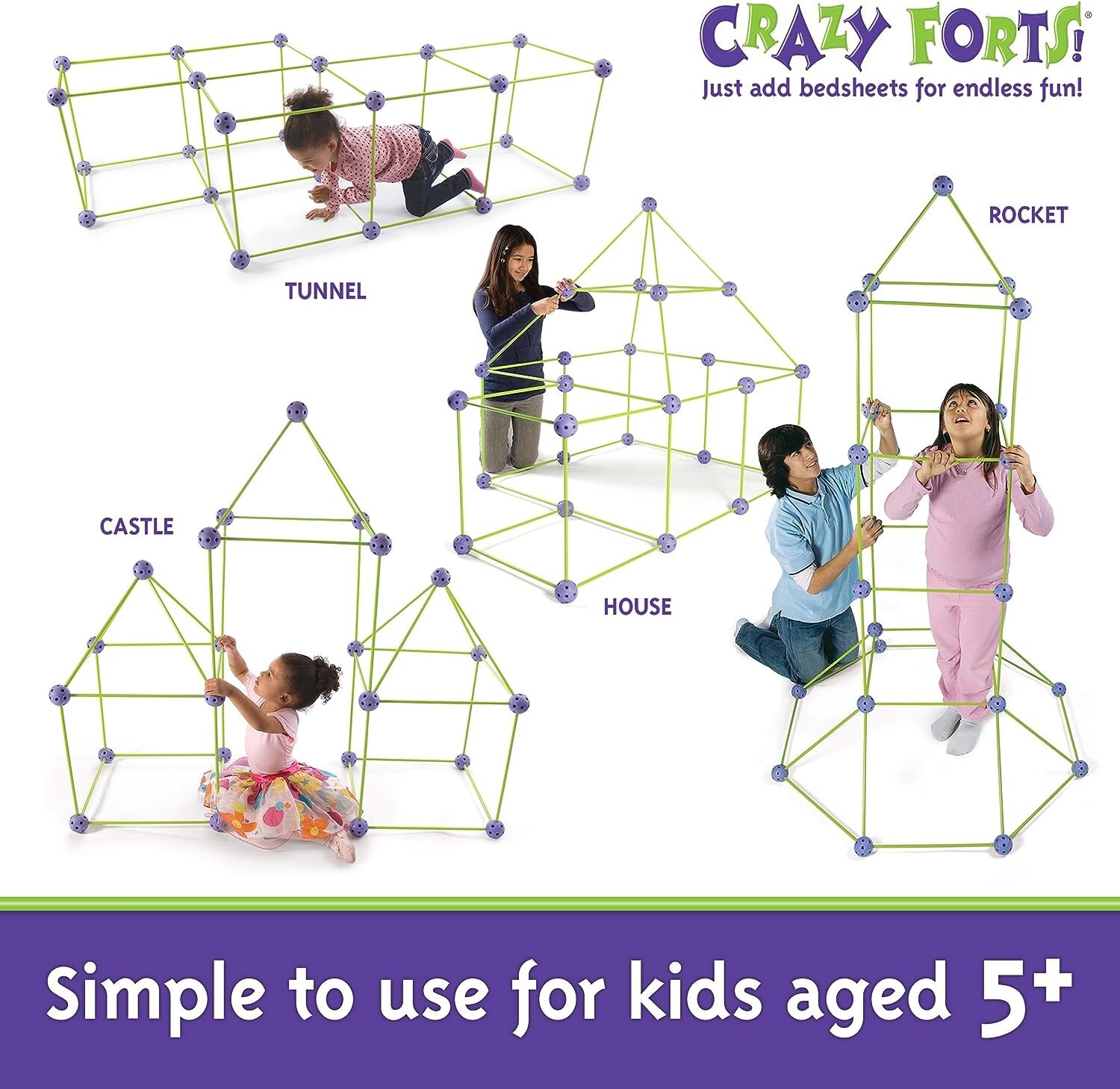 Crazy Forts Purple 69 Pieces building fun structures | eBay