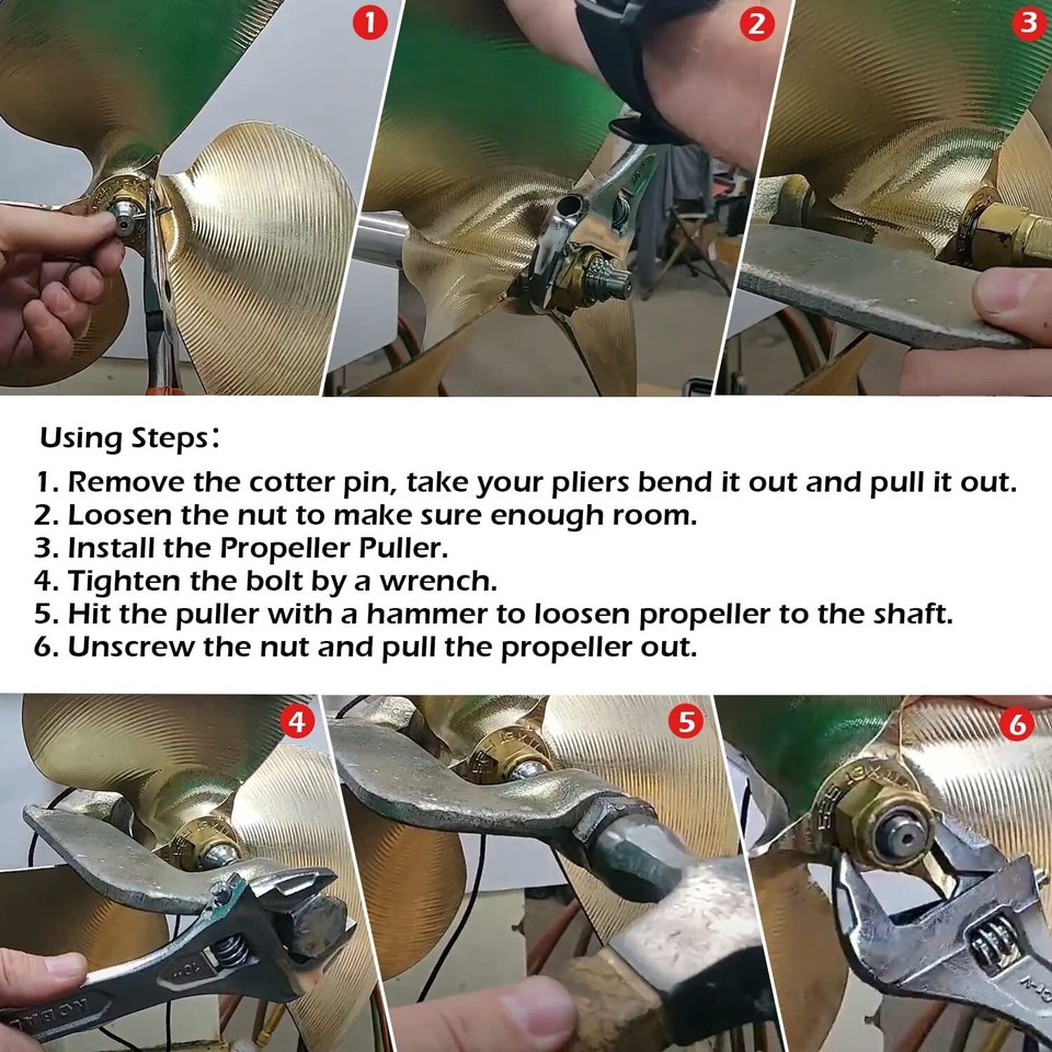 Marine C Clamp 330S Propeller Puller 1 1/4" Shafts for Ski Wakeboard ...