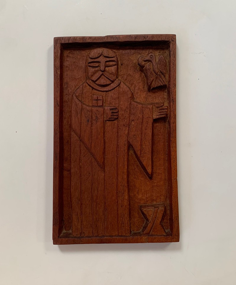 VTG MOSES HAND CARVED RELIEF WOOD WALL PLAQUE PANEL FOLK ART St ...