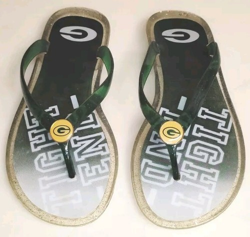 GREEN BAY PACKERS Women's Flip Flops SANDALS Forever Size M 7/8 | eBay