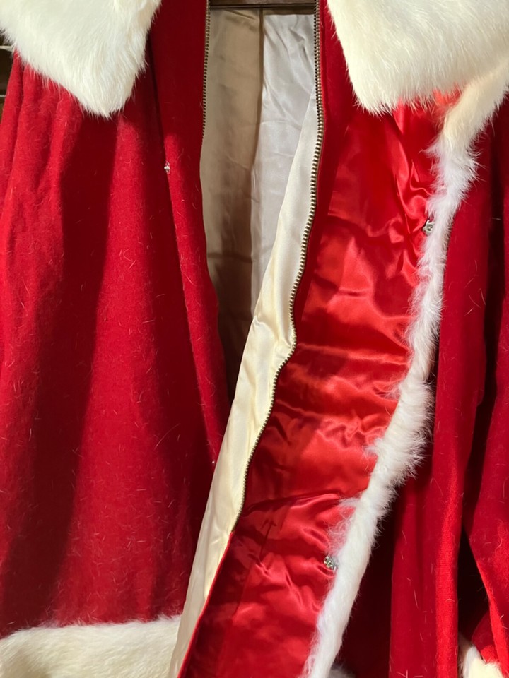 Museum Quality Santa Suit w/ real fur trim, beard, leather accessories ...
