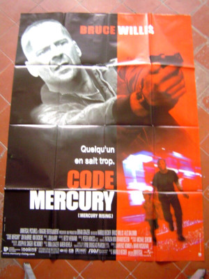 AFFICHE CINEMA ancien 1998 : film CODE MERCURY - BECKER / BRUCE WILLIS - BALDWIN | eBay