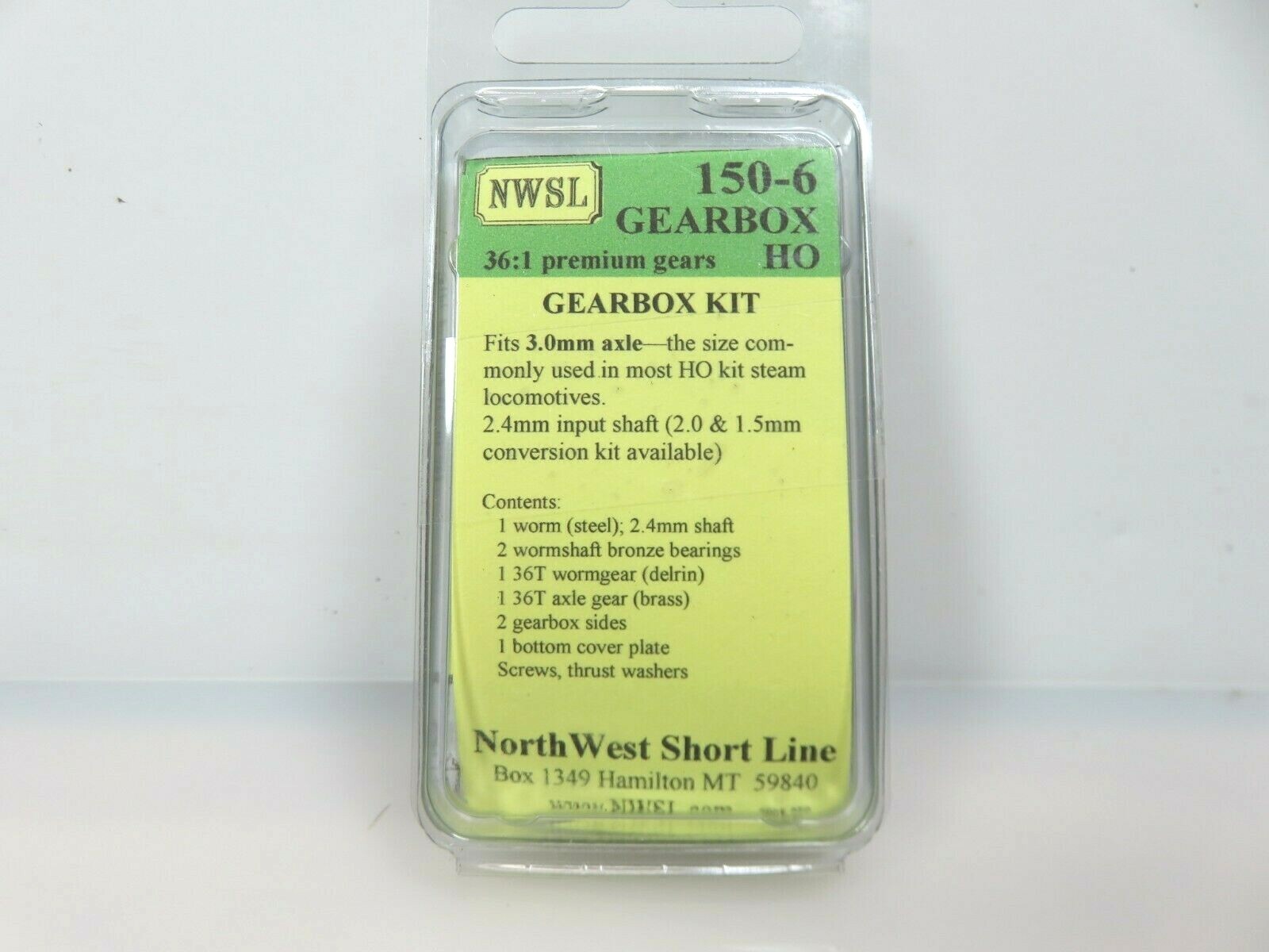 Northwest Short Line #150-6 NWSL 0.3 Mod 36-1 Idler Gearbox Kit 3mm ...
