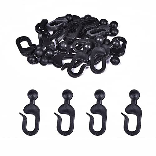 36 Pack Plastic Hooks for Gazebo Curtains and Mosquito Netting, Black ...