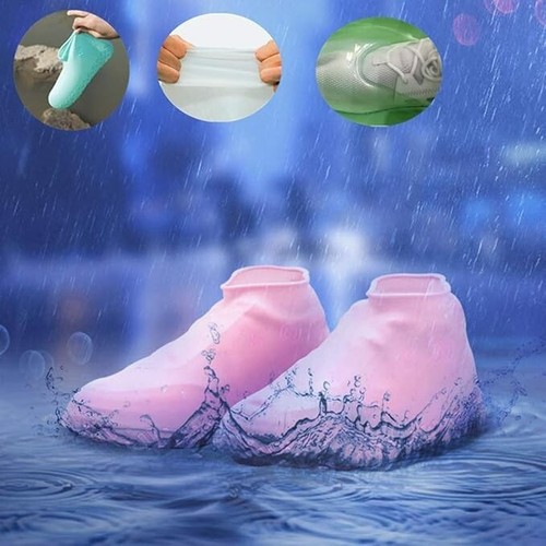 Portable Waterproof Shoes Cover Snow Overshoes Galoshes Non-Slip Pink ...