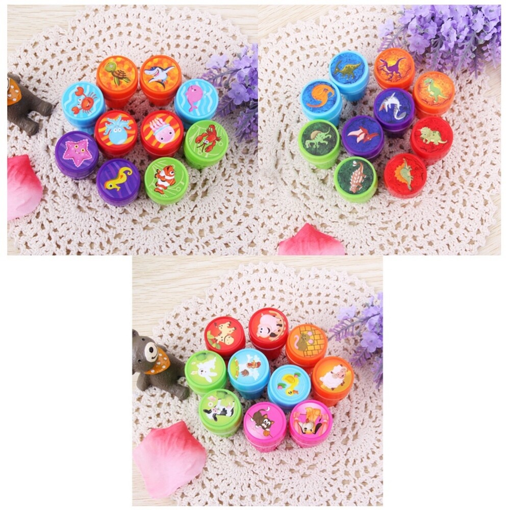 30 Pcs Self-ink Stamp Assorted Stamper Stamp Kids Plastic Stamp | eBay