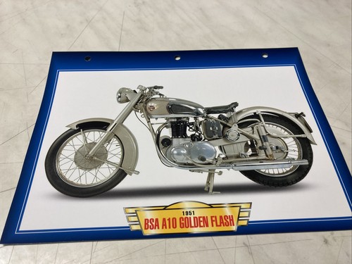 BSA 650 A10 Golden Flash 1951 Card Motorcycle Passion Collection Atlas ...
