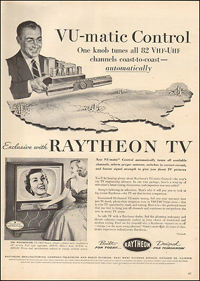 1953 Vintage ad for Raytheon TV Retro Television Appliance Dress ...