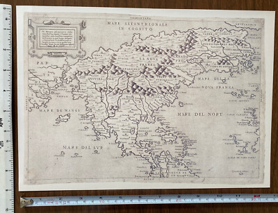 Antique Old Vintage Picture MAP 1500's 1566: New France, North America ...