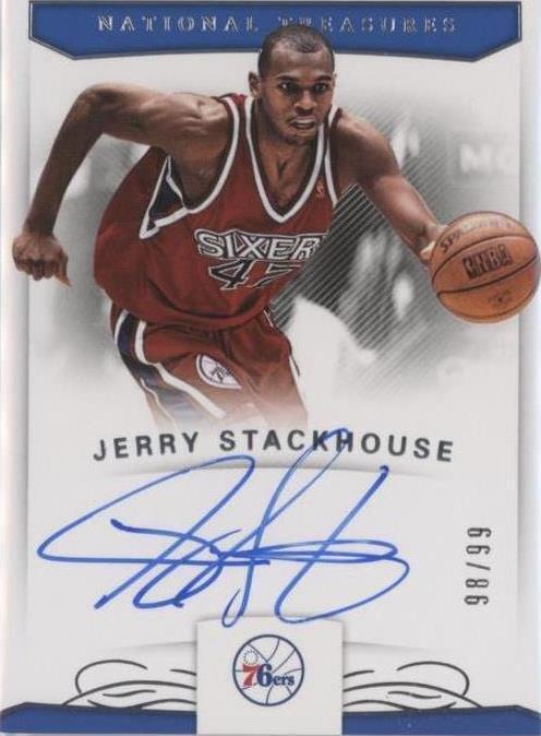 2017-18 Panini National Treasures - Signatures Jerry Stackhouse #S-JSH ...