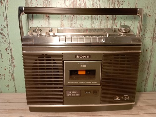 Sony CF-580 FM/AM Stereo Radio Cassette 1976 Vintage Ghetto Blaster ...
