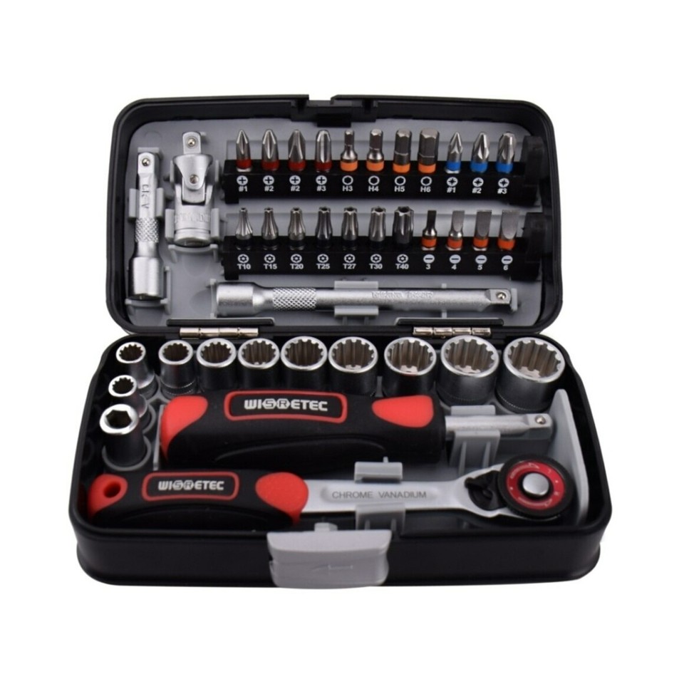 38pcs Mini Ratchet Wrench Set 1/4" Socket Screw Bits Kit Universal ...