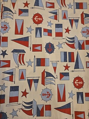 The Land of Nod Sailing Boats Nautical Twin Sheet Set Red Blue White | eBay
