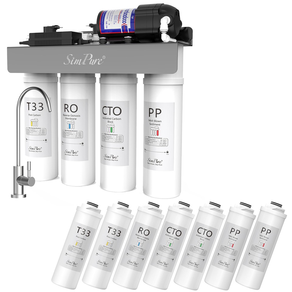SimPure WP-400GPD UV Tankless Reverse Osmosis Water Filter System+1 ...