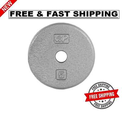 CAP Barbell Cast Iron Standard 1-Inch Weight Plates, Gray, Single, 5 ...