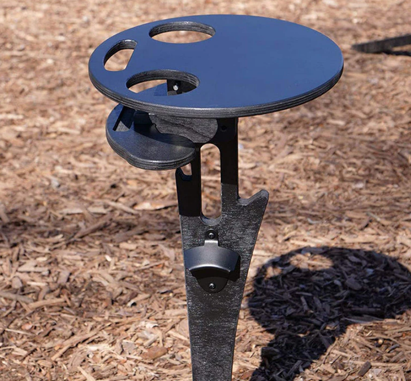 Portable Folding Outdoor Wine Table Stake Phone Cup Holder Beach Picnic ...