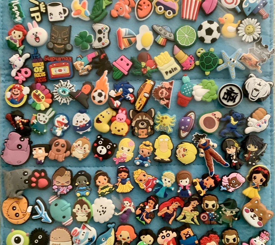 NEW HUGE LOT 180 PCS. SHOE CHARMS JIBBITZ STYLES FOR CROCS / WRISTBANDS ...