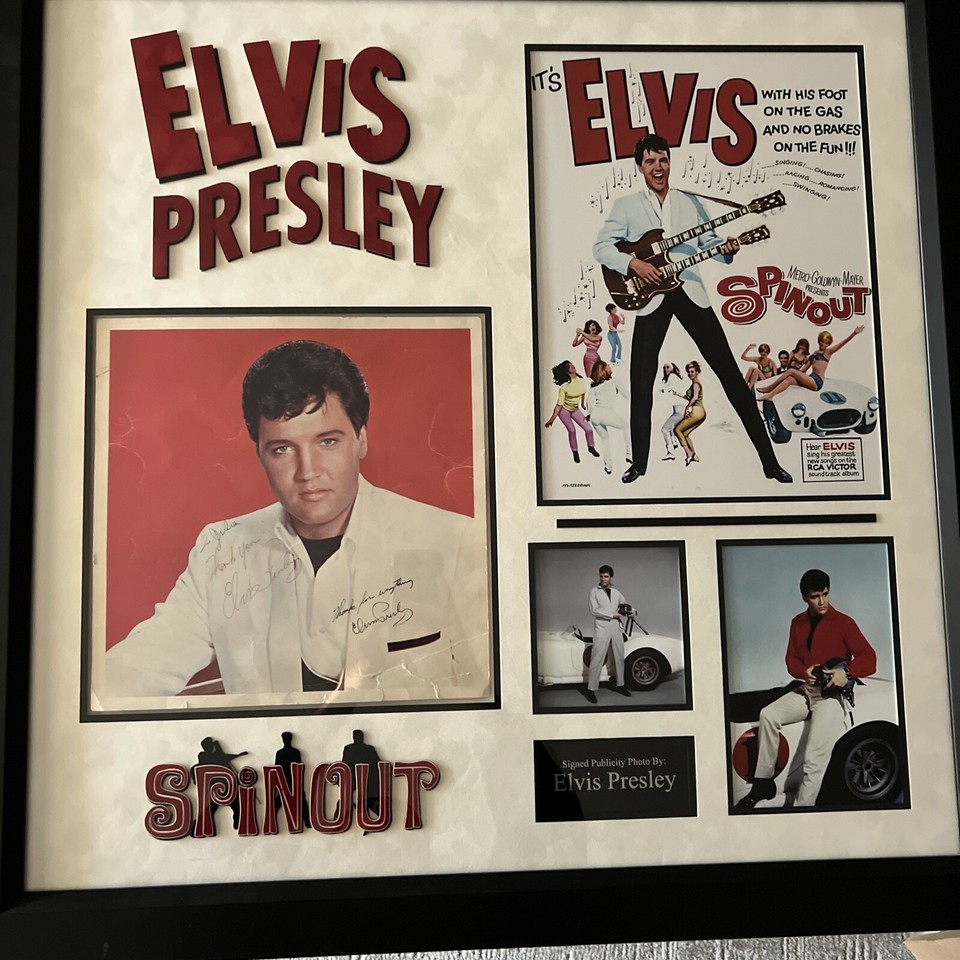 Elvis Presley SIGNED Large Photo Spinout Autograph Frame d PSA/DNA ...