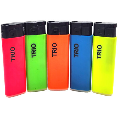 5 PACK TRIO Disposable Fluro JET Gas Lighter Windproof 8CM Pocket Sized ...