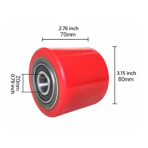 2x Truck Load Wheels with Bearings 20mm Diameter Pallet Jack Load Wheel ...