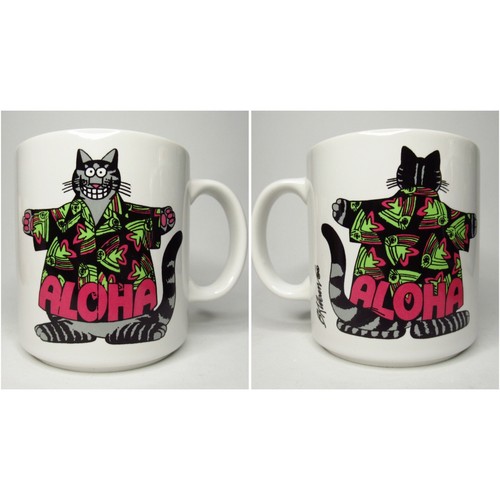 Kliban Cat Mug Collectible Ceramic Cup Aloha Hawaiian Theme | eBay