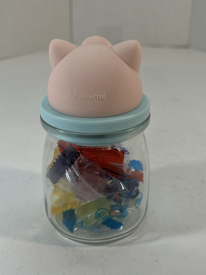 Pokemon Candy Bottle Jigglypuff Glass Pink Blue Figure Jar | eBay