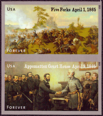 US # 4980-4981b - (49¢) Civil War 150th Imperf Vertical Stamp Pair No ...