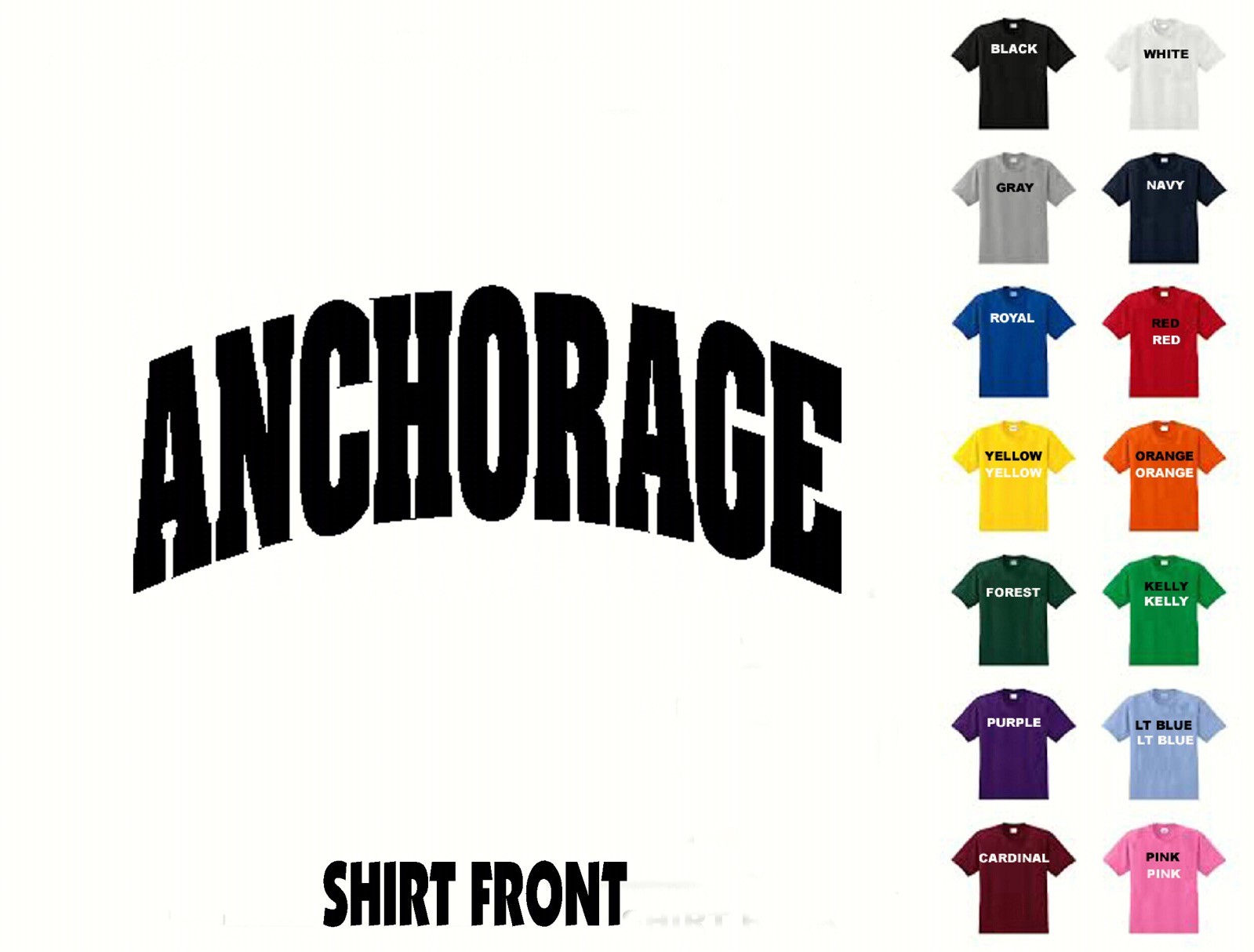 City Of Anchorage College Letters T-Shirt #397 - Free Shipping | eBay