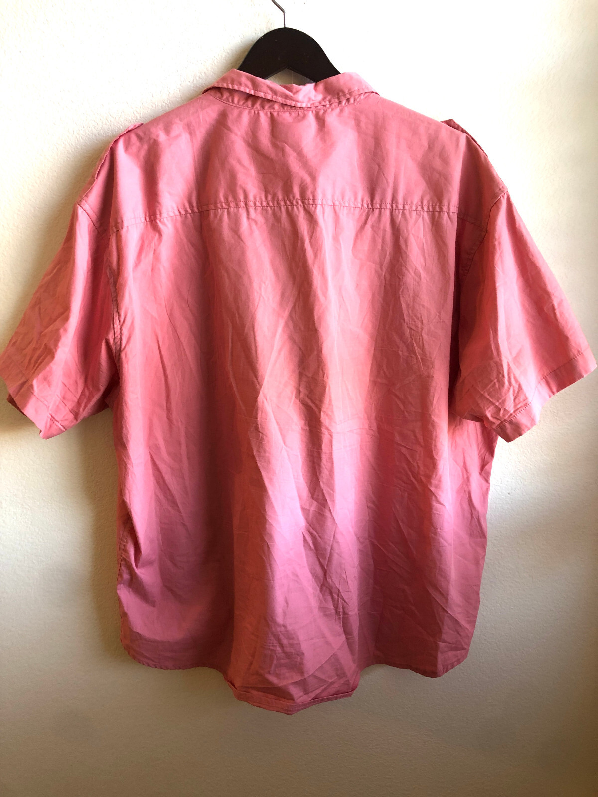 Steve's Jeans Shirt Mens 4X Pocket Button Down Pink Cotton Short Sleeve ...