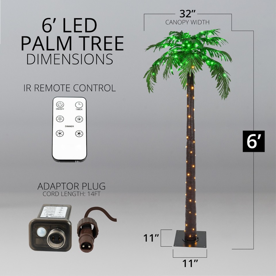 LED Lighted Palm Tree Artificial Palm Tree Party Decoration with Remote ...