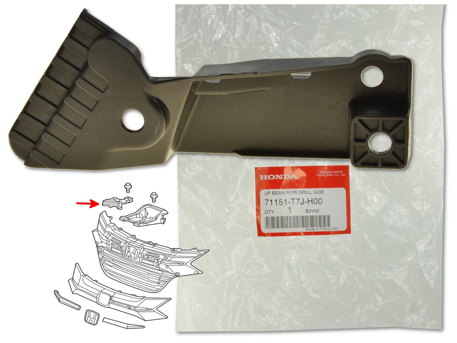 Stoßstangenhalter Vorne Rechts 71151-T7J-H00 OE für Honda Hr-v 15- | eBay