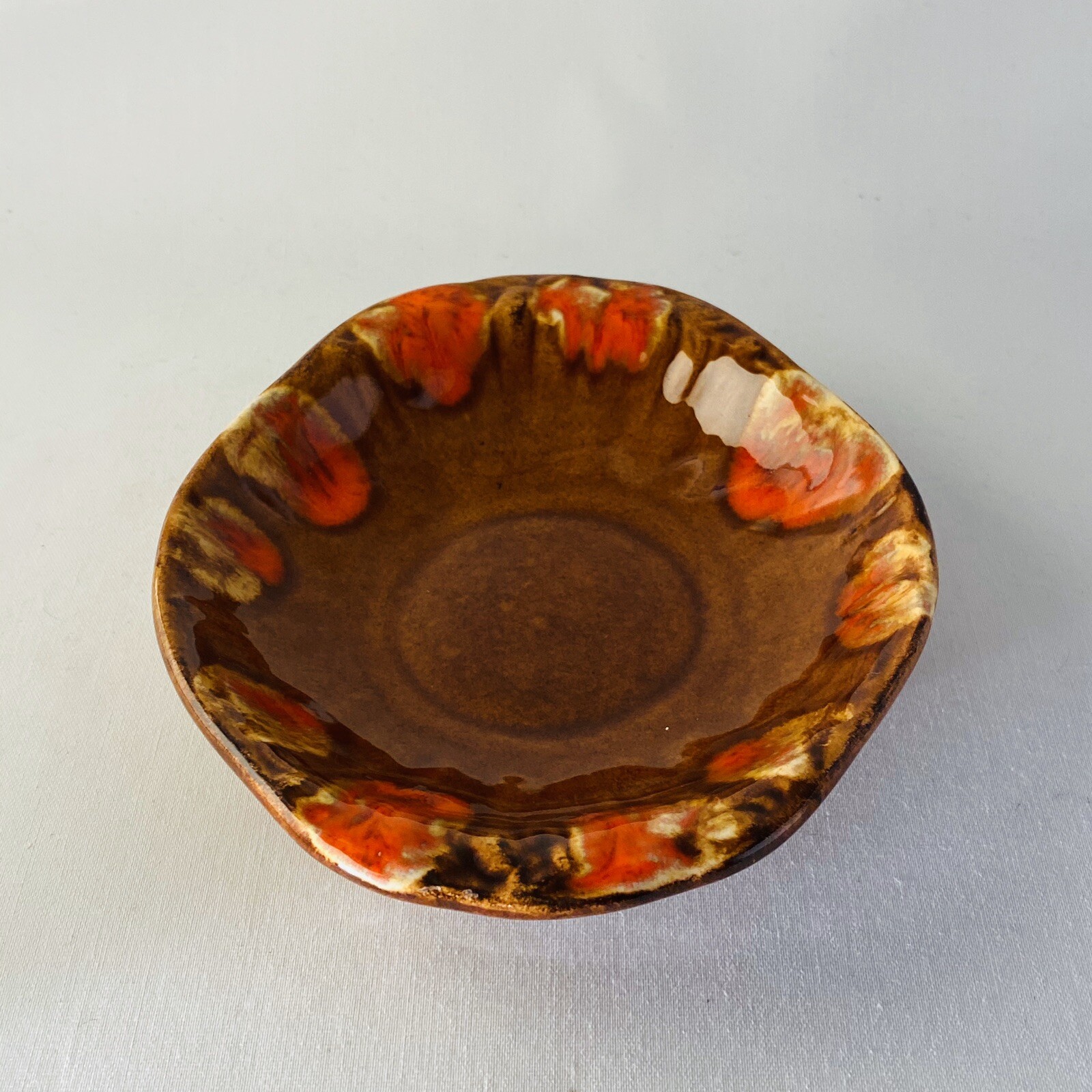 Mullins Ceramics Lava Drip Bowl Red Brown Glaze Nippa Ky Mid Century ...