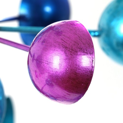 Three Tier Wind Spinner Garden Stake with Glass Crackle Balls in Blue ...