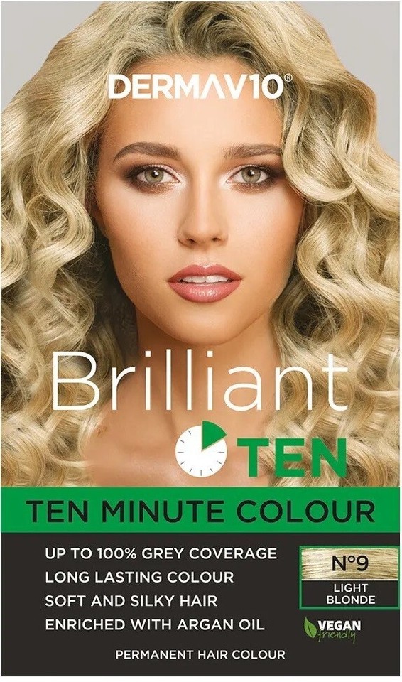 6x DERMA V10 Brilliant Ten LIGHT BLONDE -Permanent Hair Colour | Vegan ...