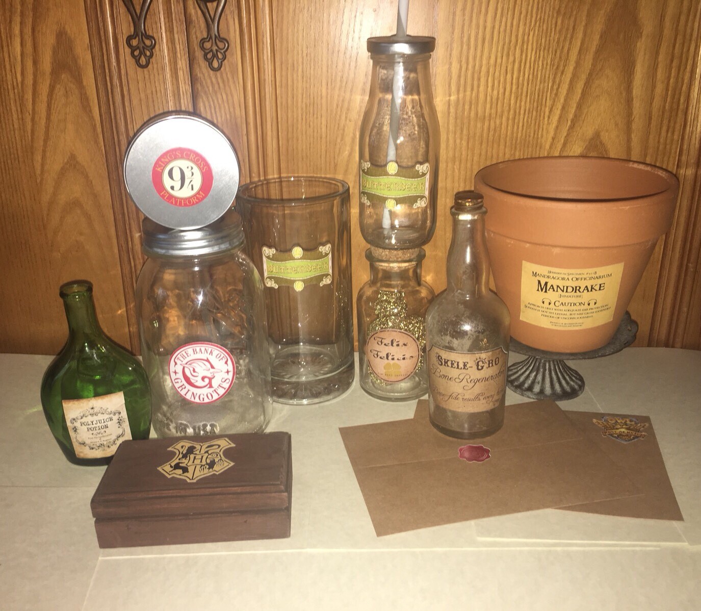 DIY Party Prop Sticker Set Labels Harry Potter Potion Mandrake Cosplay ...