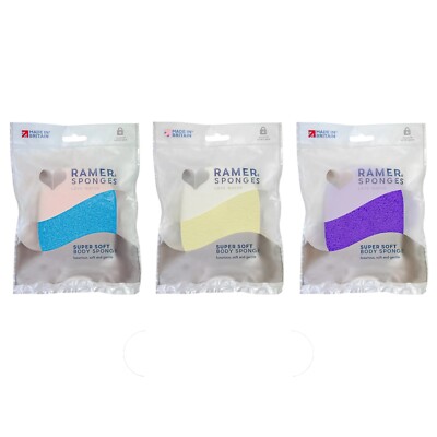 3-pack RAMER SPONGES Super Soft Body Sponge (Various Colours) | eBay UK
