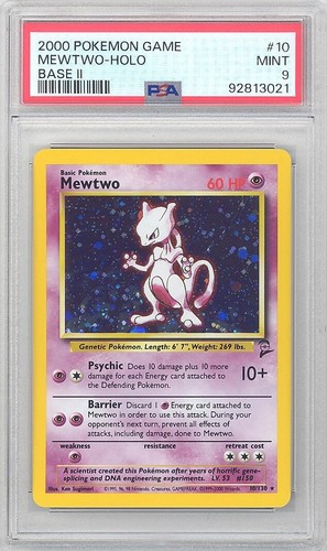 PSA 9 - Pokemon Card - Base 2 Set 10/130 - MEWTWO (holo-foil) - MINT | eBay