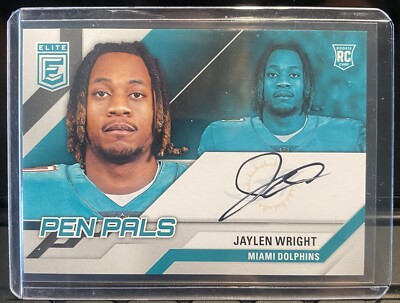 Jaylen Wright PEN PALS ON CARD AUTO 2024 Panini Donruss Elite NFL BLACK ...