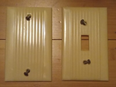 Switch Plates & Outlet Covers - Ribbed Ivory Bakelite Switch Covers