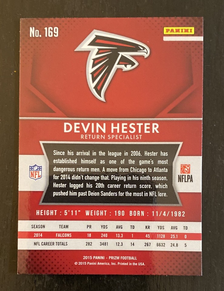 2015 Panini Prizm Football Card #169 Devin Hester Atlanta Falcons | eBay