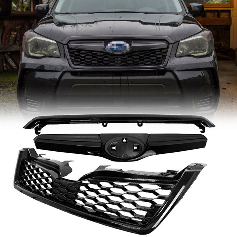For 2014-2018 Subaru Forester Front Bumper Black Honeycomb Grille Upper ...