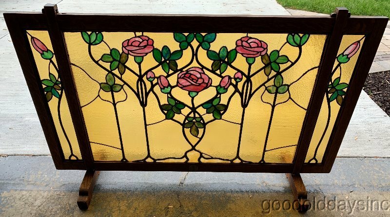 Arts & Crafts Tobey Furniture Co. Chicago Stained Leaded Glass ...