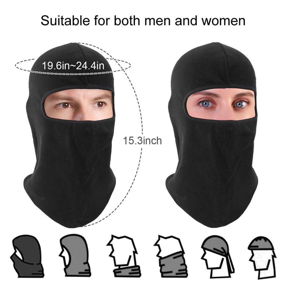 Men Winter Ear Flap Trapper Hat Face Mask Fur Aviator Thermal Warm Snow ...