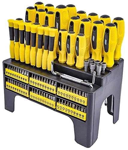 JEGS 100 Piece Screwdriver & Bit Set with Storage Rack 81384 | eBay