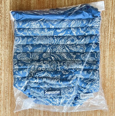 NEW Supreme Puffer Backpack Blue Paisley FW22 Water Resistant Pertex ...