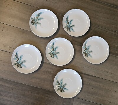 6 Pc Set Vintage Harmony House Melmac Dinnerware Avalon Saucers Pine ...