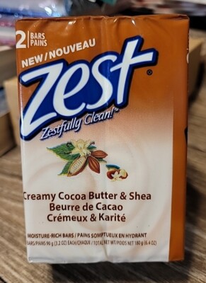 ZEST Creamy Cocoa Butter & Shea Soap Bars 2pack Zestfully Clean | eBay