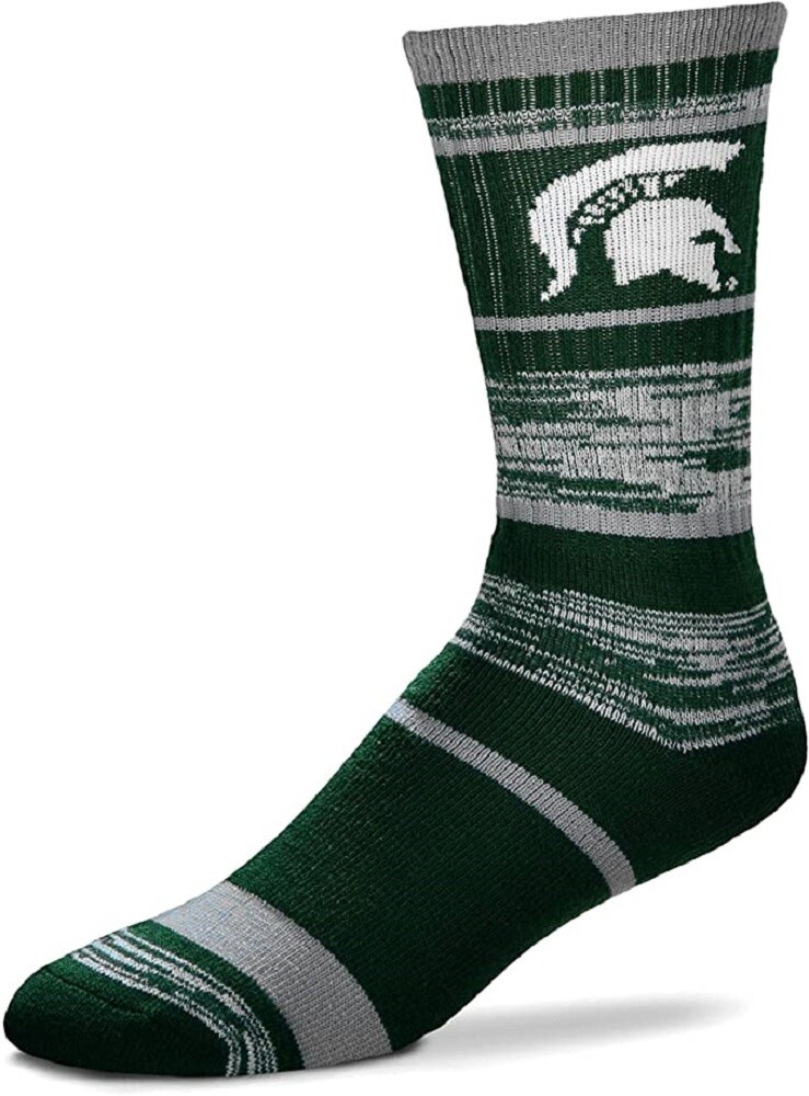 NCAA Michigan State Spartans RMC Retro Grey Mens Large Crew Socks Fits ...