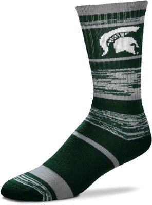 NCAA Michigan State Spartans RMC Retro Grey Mens Large Crew Socks Fits ...
