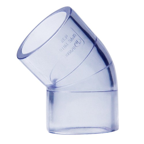 20/25/32/40/50/63/75/90/110mm Clear PVC 45° Elbow Connector Sleeve Pipe ...